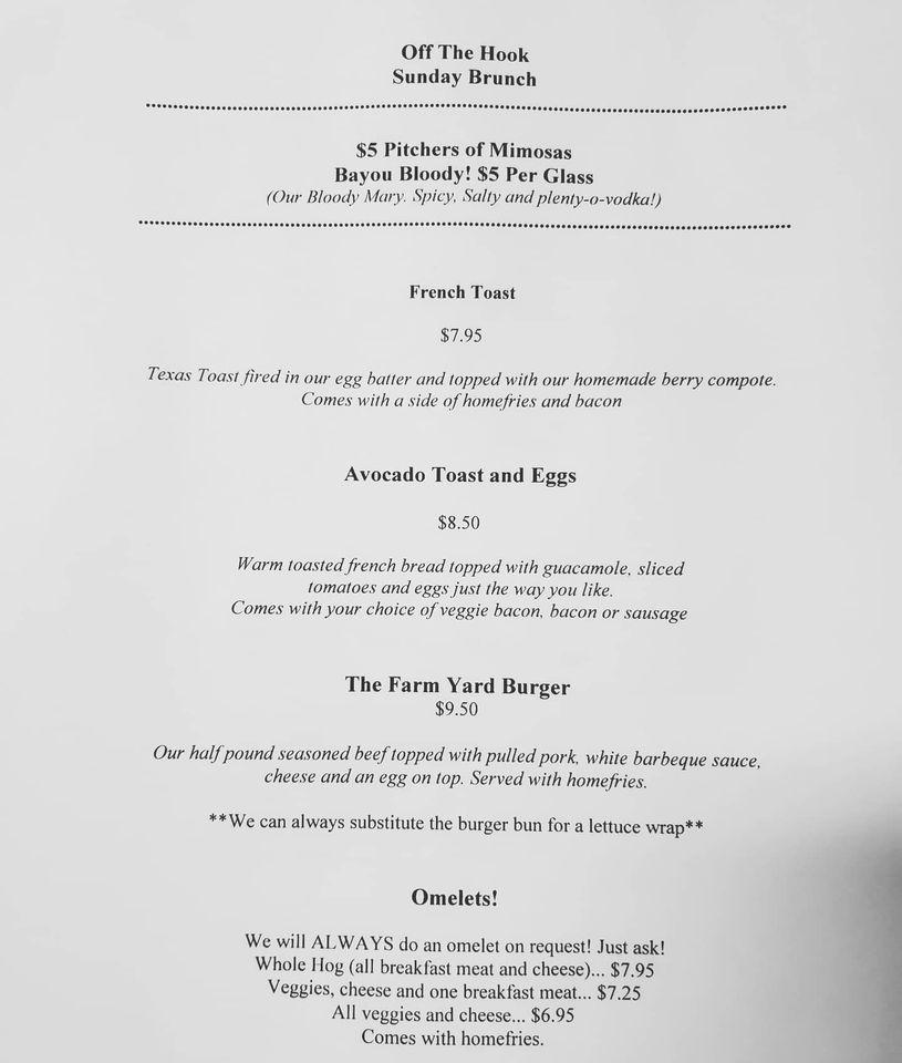Menu at Three Little Birds Smokehouse cafe, Chickasaw
