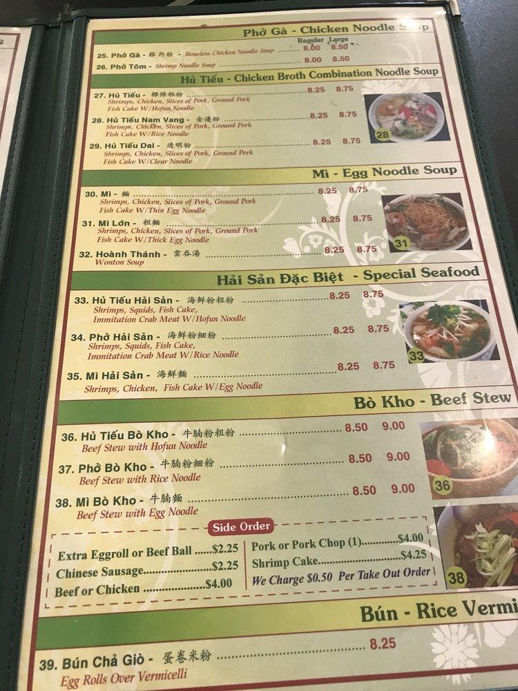 Menu at Pho99 Vietnamese Cuisine restaurant, Dublin