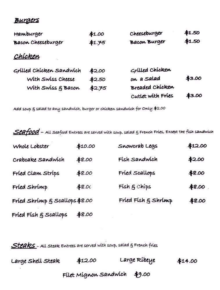 Menu at Tara Inn pub & bar, Port Jefferson, Main St
