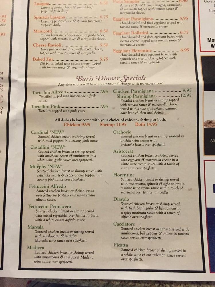 Menu at Baris, Waco, 904 N Valley Mills Dr