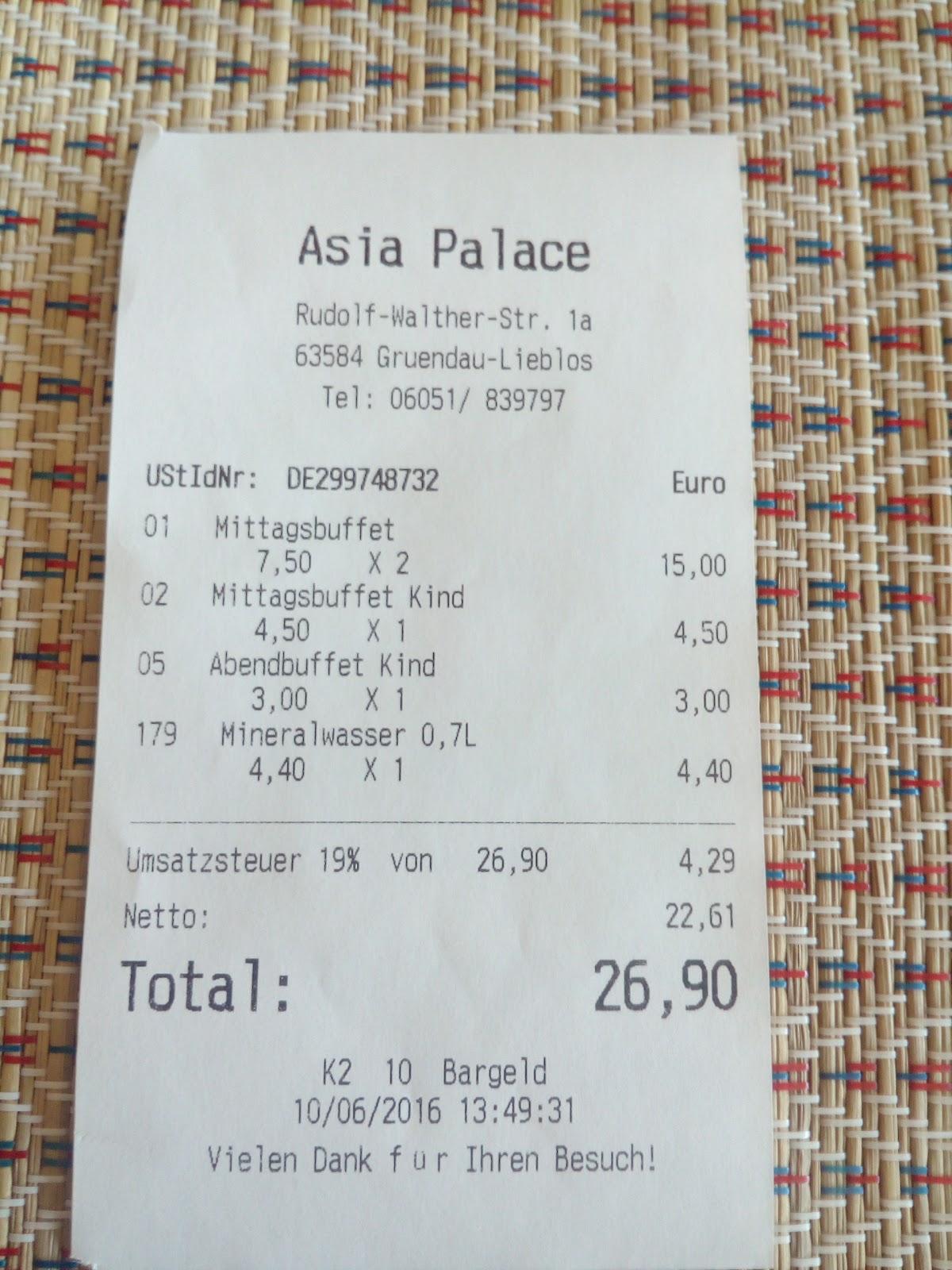 Menu at China Restaurant Neue Seidenstrasse (früher Asia Palace), Gründau