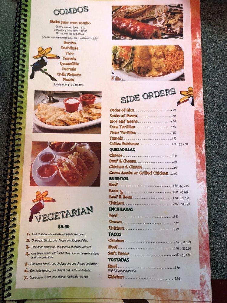 Carta de El Tucan Mexican Restaurant, Spring Lake