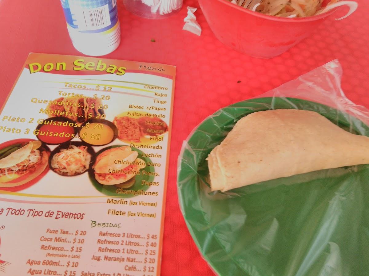 Carta del restaurante Tacos "Don Sebas", Leon, C. Olimpo 506