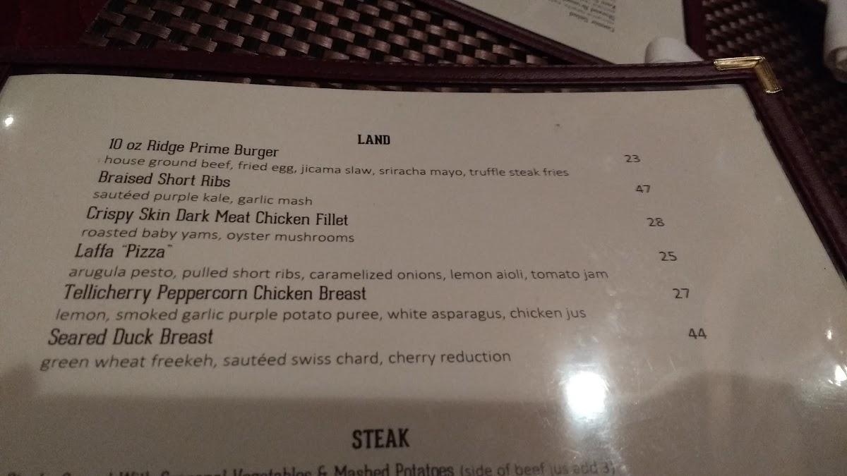 Menu at The Ridge Steakhouse, Airmont