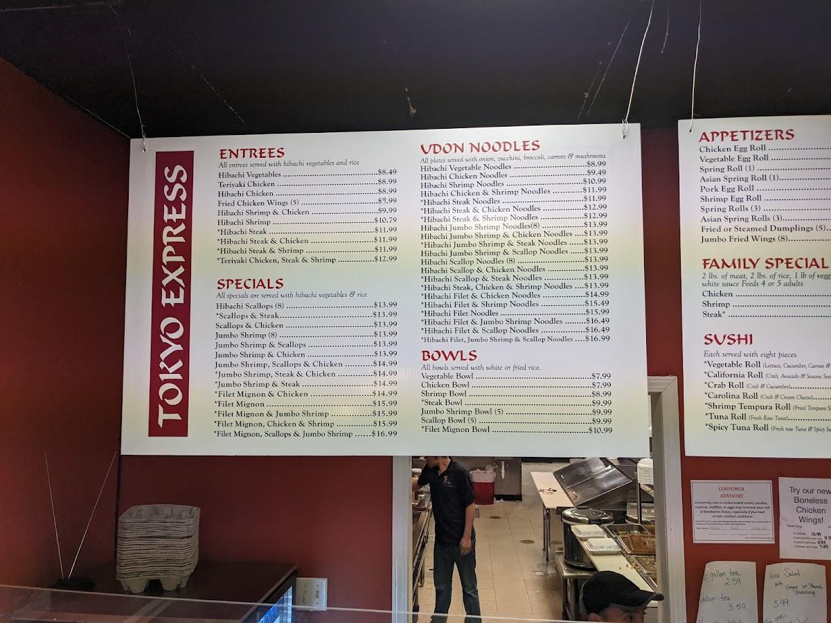 Menu at Tokyo Express restaurant, Aberdeen, N Sandhills Blvd