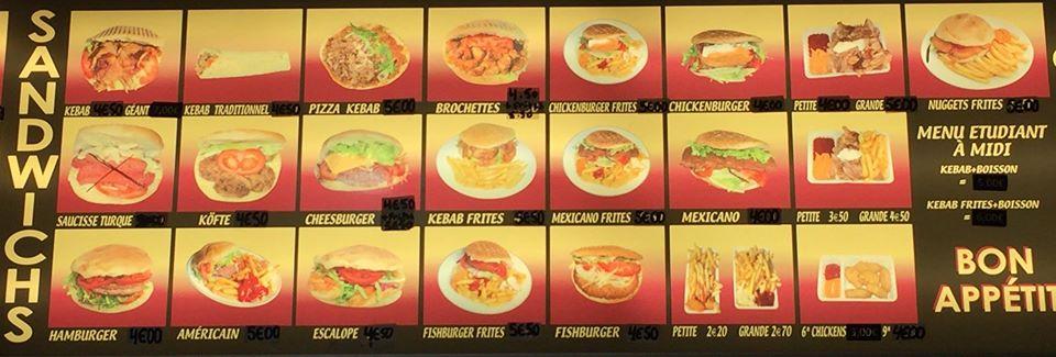 Menu at Ankara Snack Restaurant, Longwy