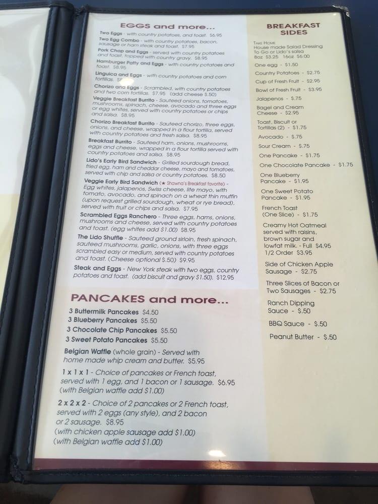 Menu at Lido Café and Bakery, Carmichael, Fair Oaks Blvd