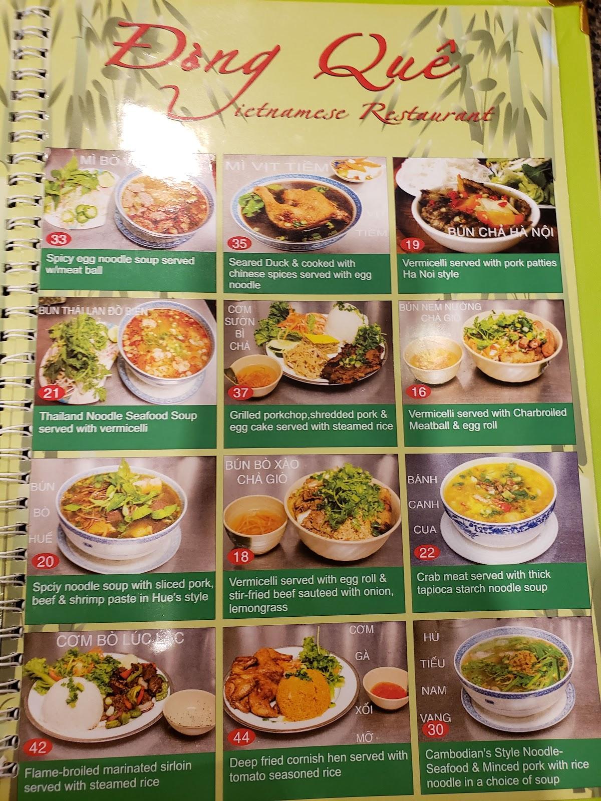 Menu at Đồng Quê Restaurant, Garland