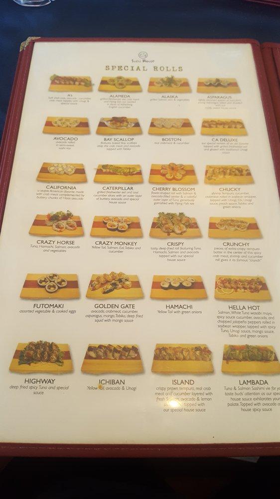 Menu at Sushi House restaurant, Alameda