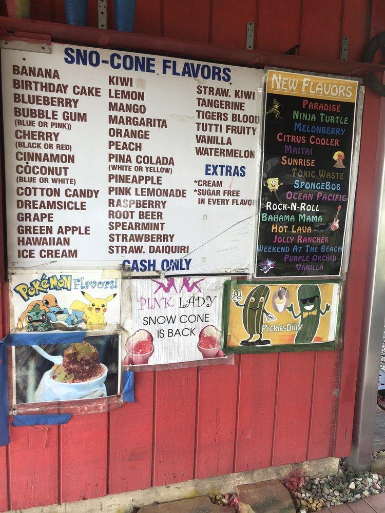 Menu at Mr. Frosty Sno Cones pub & bar, Houston