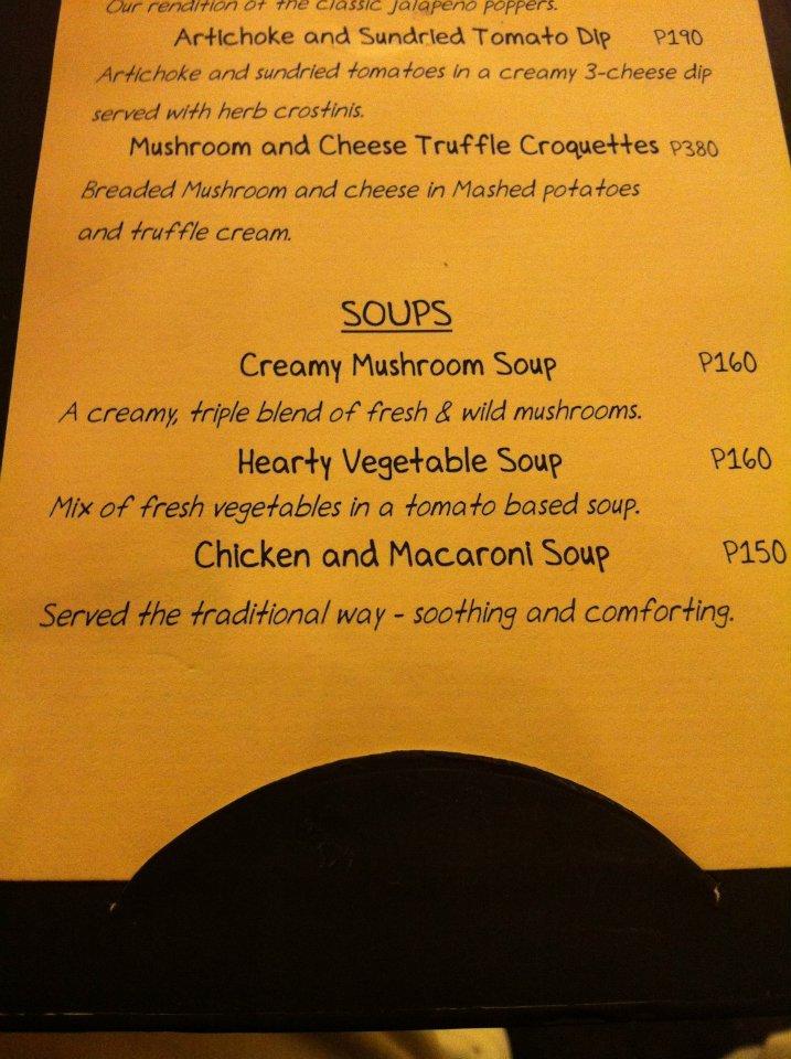 Menu at The Corner Table by AICA restaurant, Cebu City
