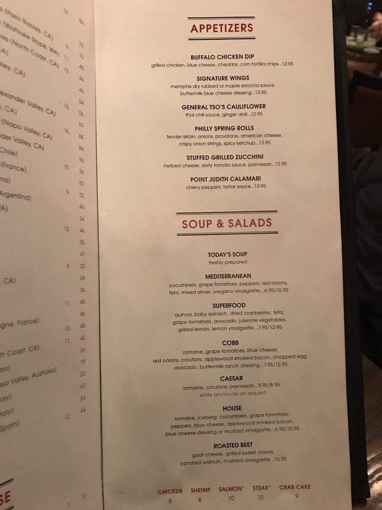 Menu at Burtons Grill & Bar, Burlington