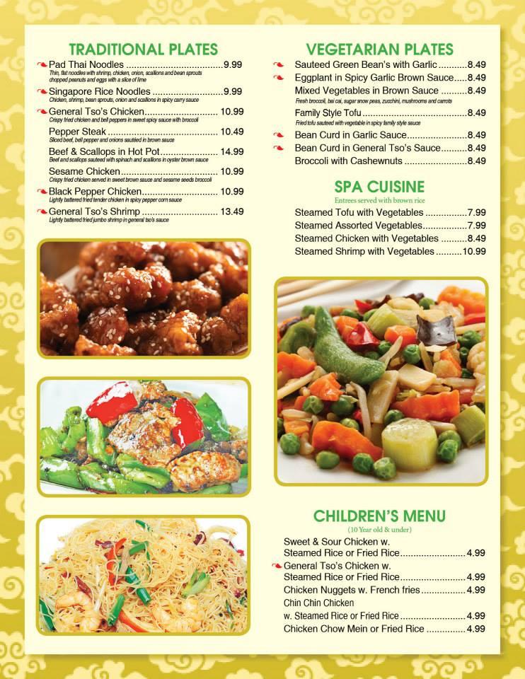 Menu at Chin Chin restaurant, Sparks