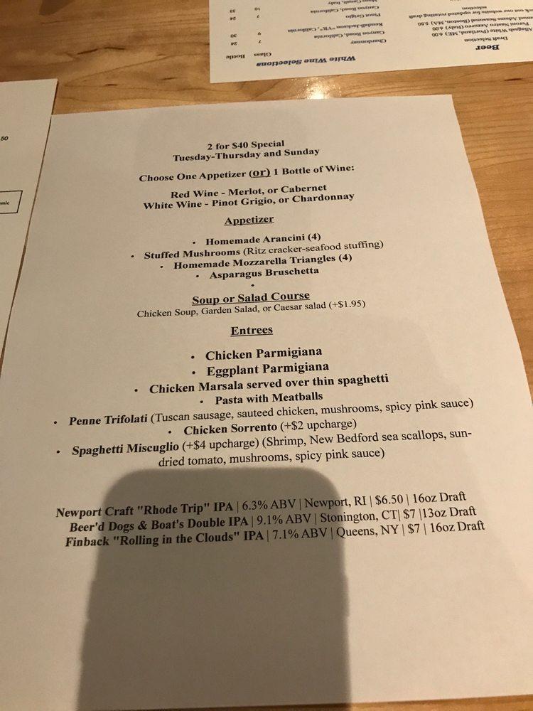 Menu at Pat's Italian Johnston restaurant, Johnston