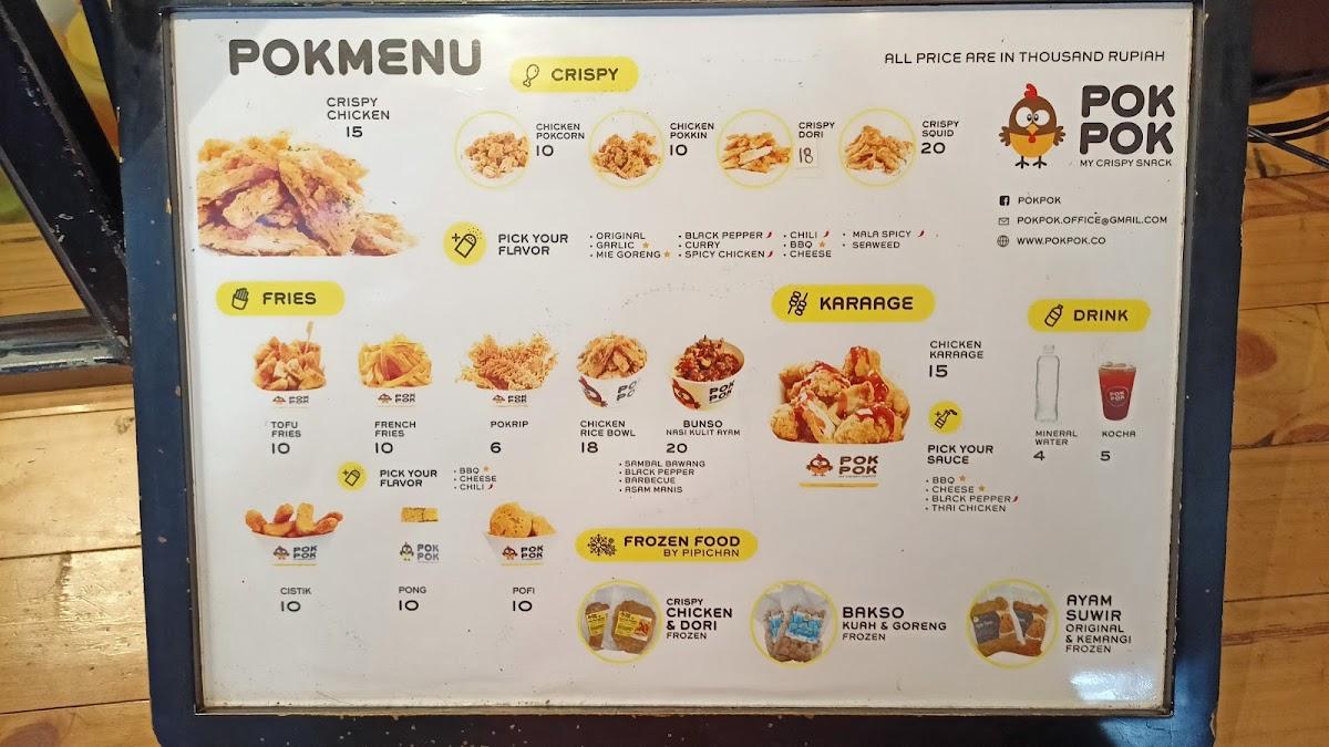 Carta de cafetería Pok Pok Lippo Plaza, Sidoarjo