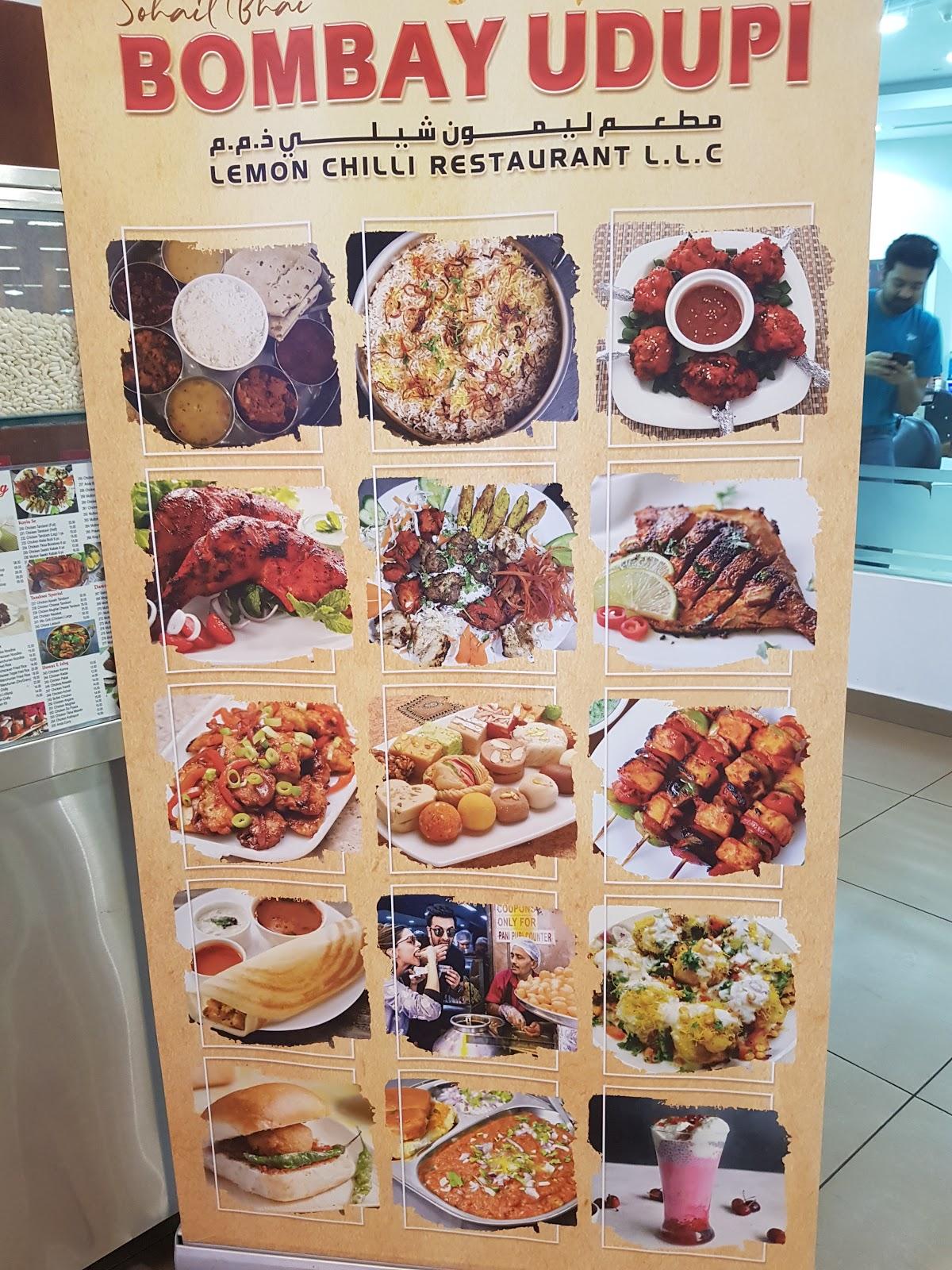 Menu at Bombay Udupi Lemon Chilli restaurant, Dubai