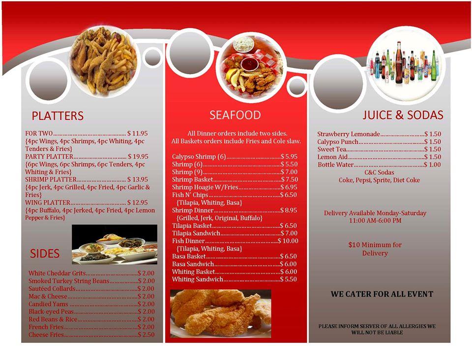 Menu at Cafe 609, Trenton