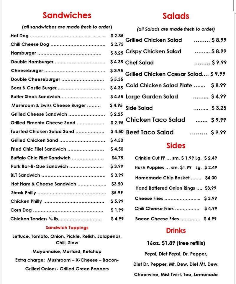 Menu at Center Grove Grill & Soda Shop restaurant, Greensboro