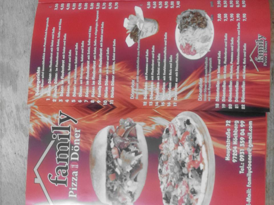 Menu at Family Pizza Döner Höchberg, Höchberg