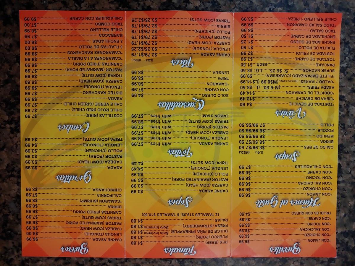 Menu at La Fiesta restaurant, Buckeye, W MC 85