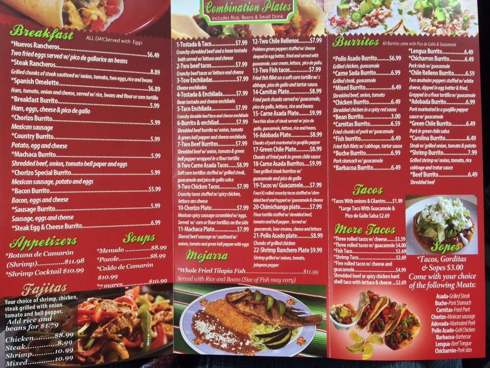 Menu at Los Cuates So-Cal Food - Drive-Thru restaurant, Raleigh ...