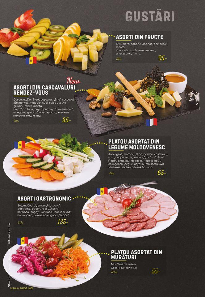 Speisekarte von Salat, Ungheni