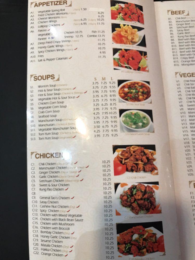 Menu at Shinwa Asian cuisine restaurant, Waterloo