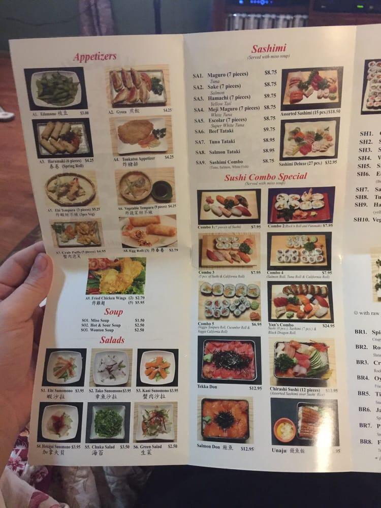 Menu at Hayashi Chinese Japanese Restaurant, Cameron