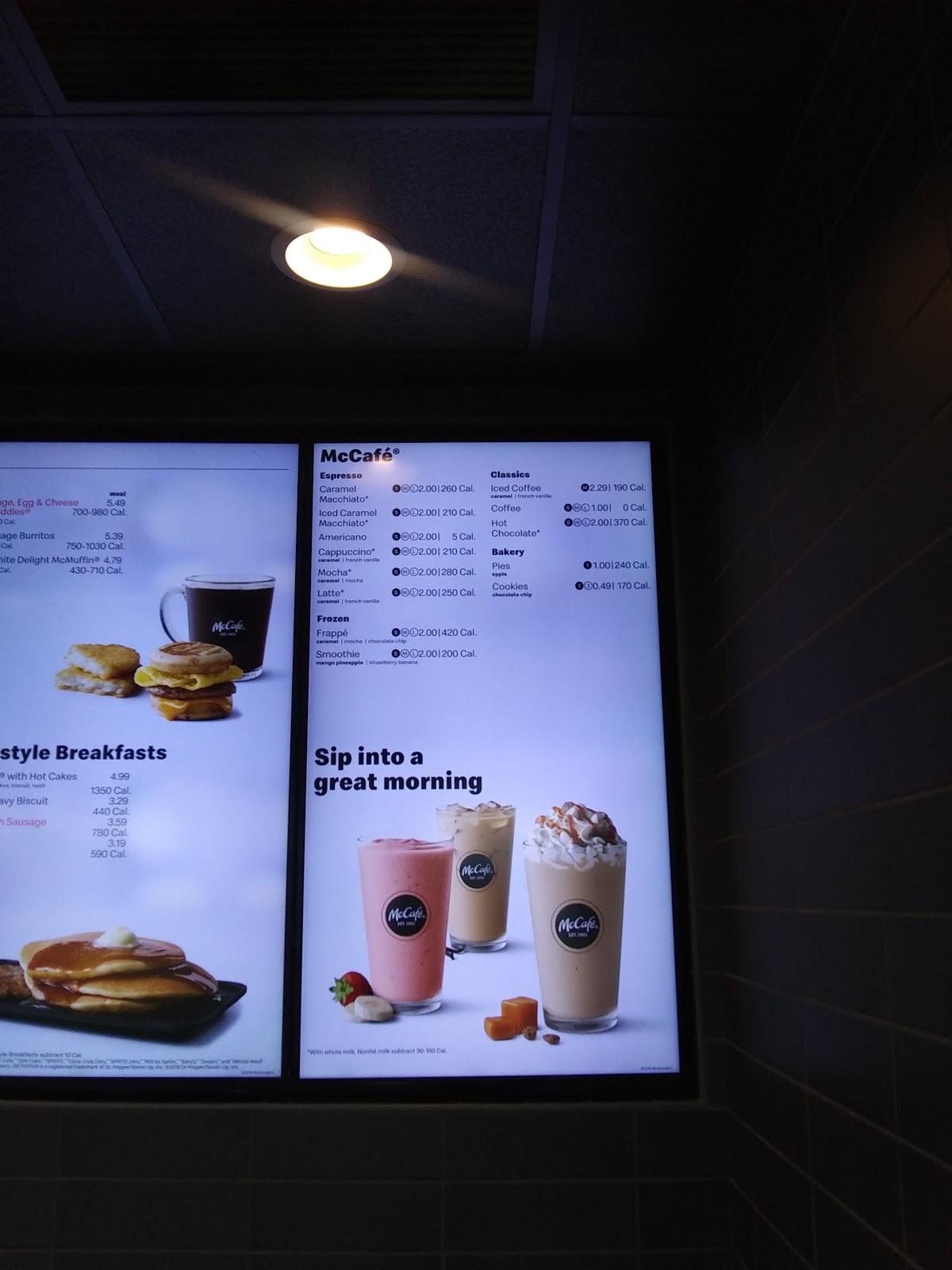 Menu at McDonald's fast food, Salina, 125 E Diamond Dr
