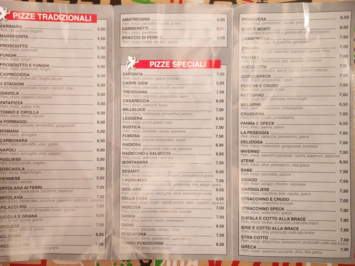 Menu da Pizzeria per asporto "D'Alessio" - MAERNE, Maerne