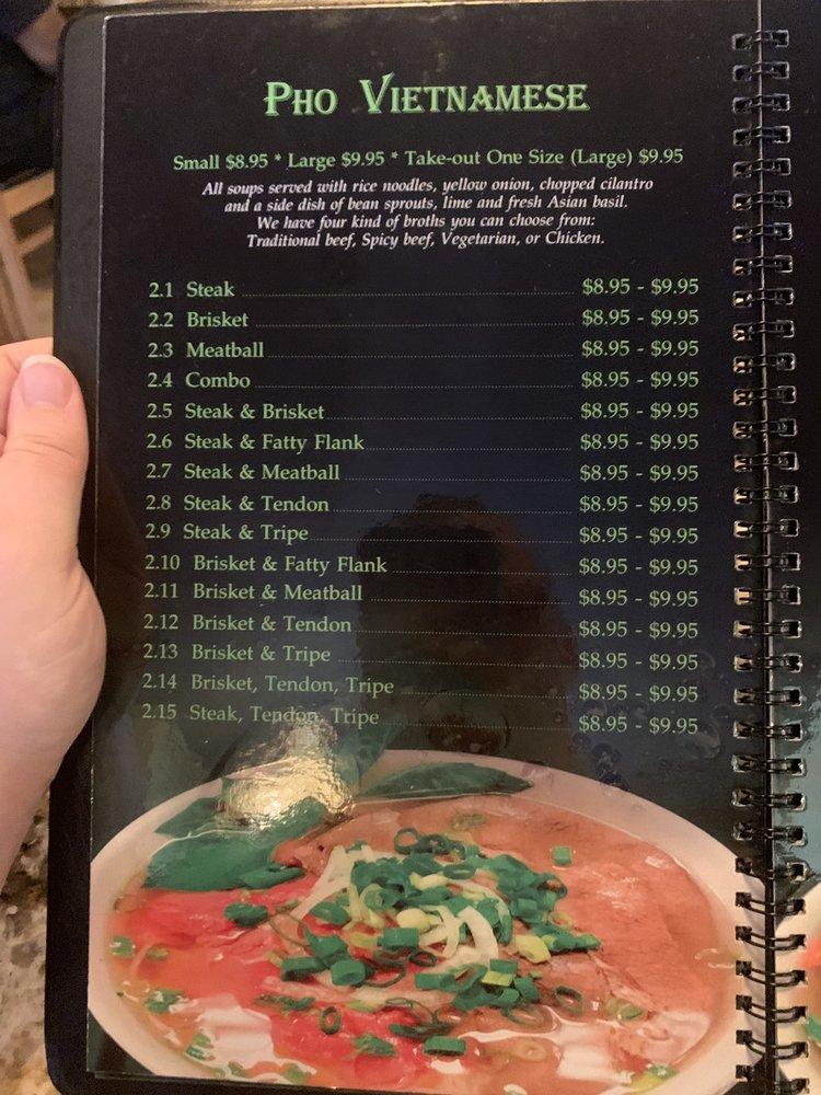 Menu at An Nam Pho restaurant, Seattle, Roosevelt Way NE