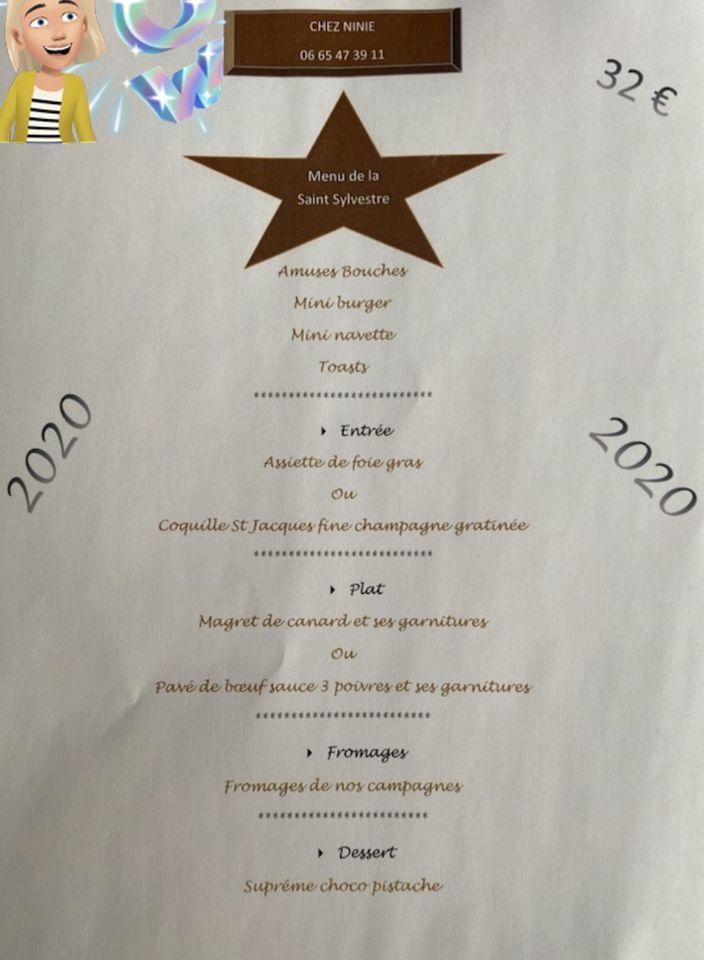 Menu at Chez ninie restaurant, Tilques