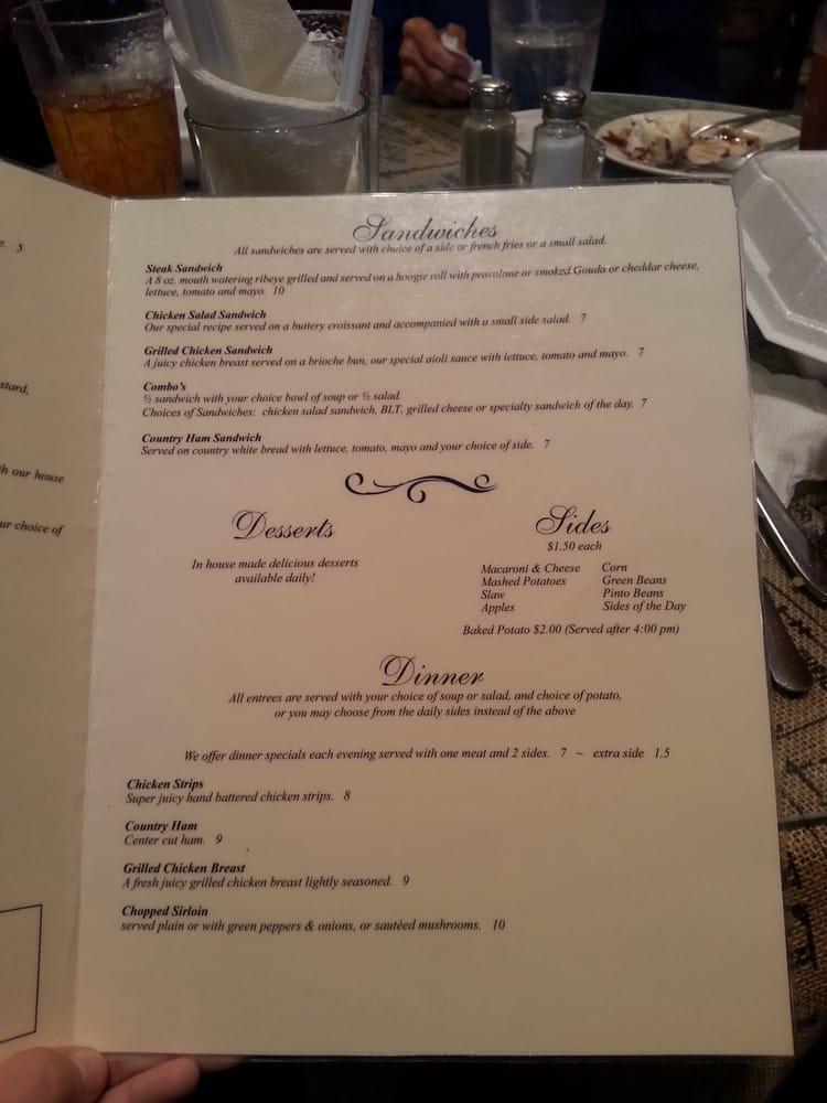 Menu at Gathering Place Cafe, Greeneville