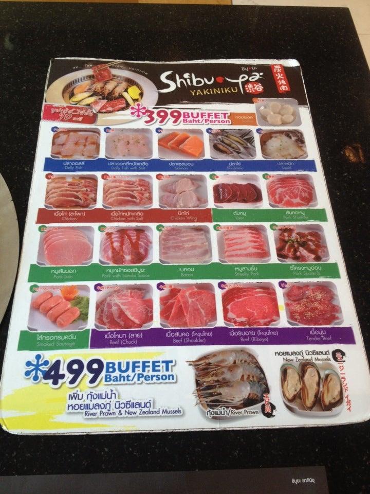 Menu at SHIBUYA YAKINIKU BBQ, Phuket
