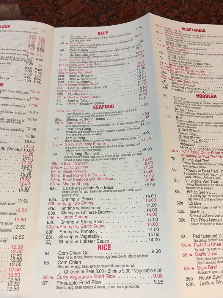 Menu at Spice Noodle restaurant, New York City, Lexington Ave