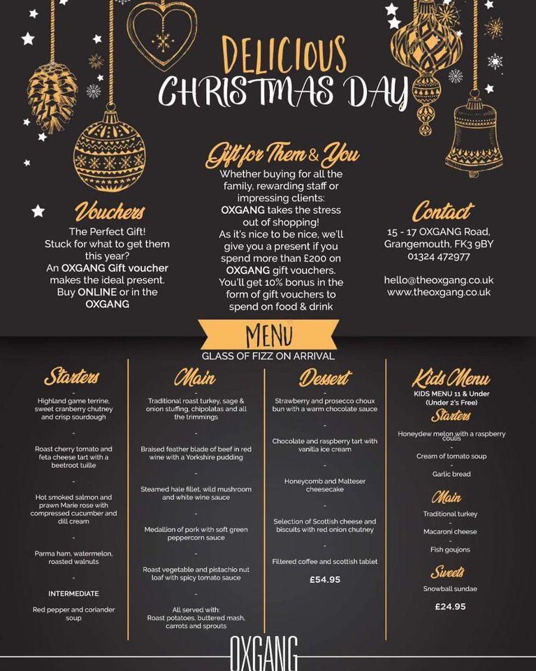 Menu at The Oxgang Kitchen Bar Rooms, Grangemouth