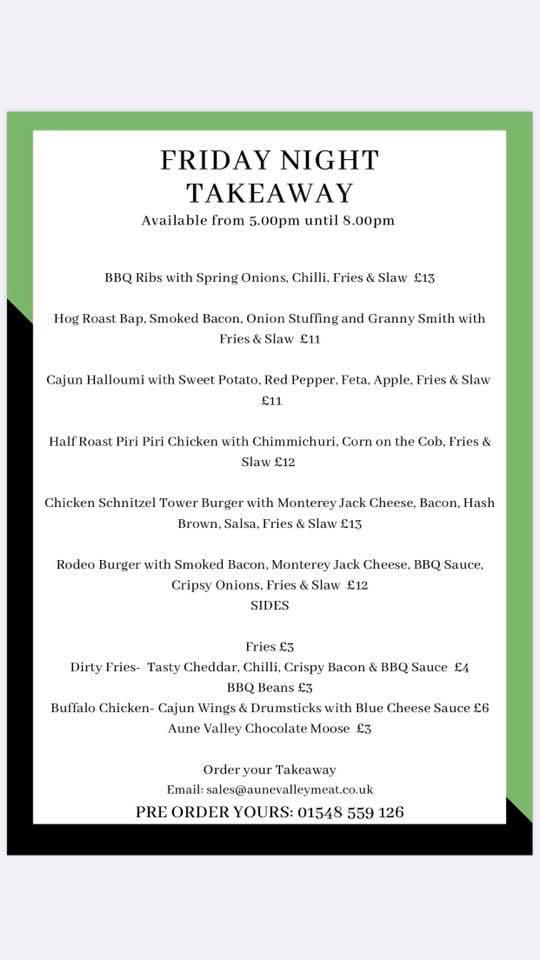Menu at Valley View Cafe, Loddiswell, Rake Farm