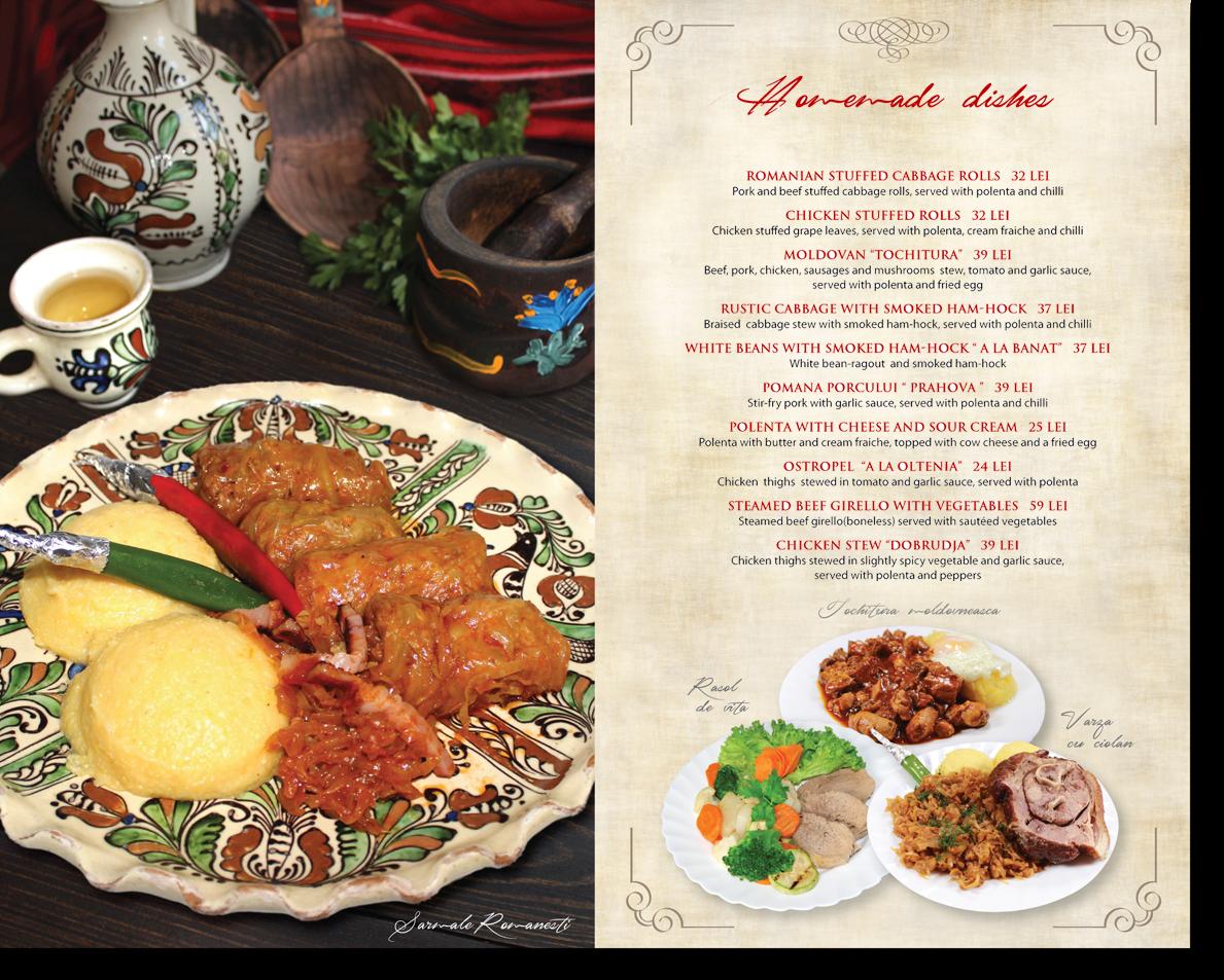 Menu at Vatra, Bucharest, Strada Ion Brezoianu 19