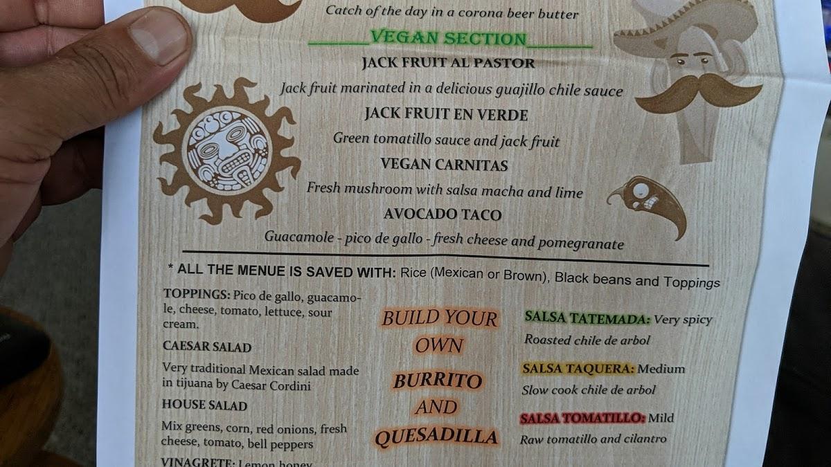 Menu at TACO OLE restaurant, Montauk