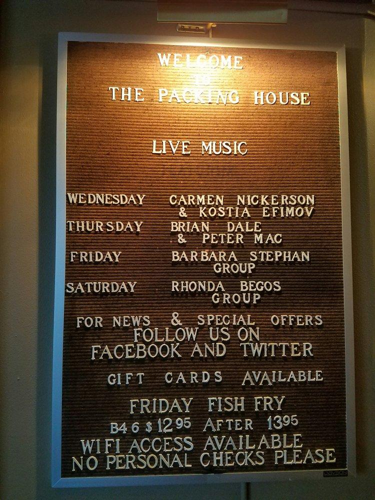 Menu at The Packing House steakhouse, Milwaukee