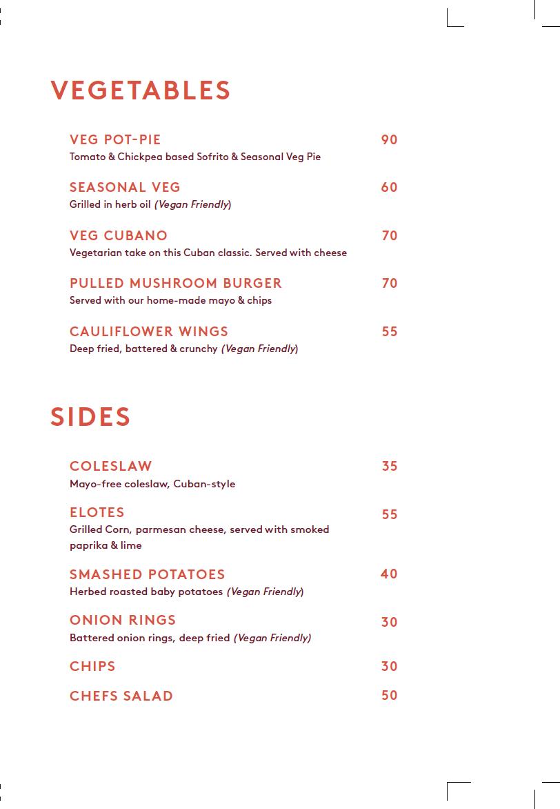 Menu at The Royale restaurant, Johannesburg, 357 Jan Smuts Ave