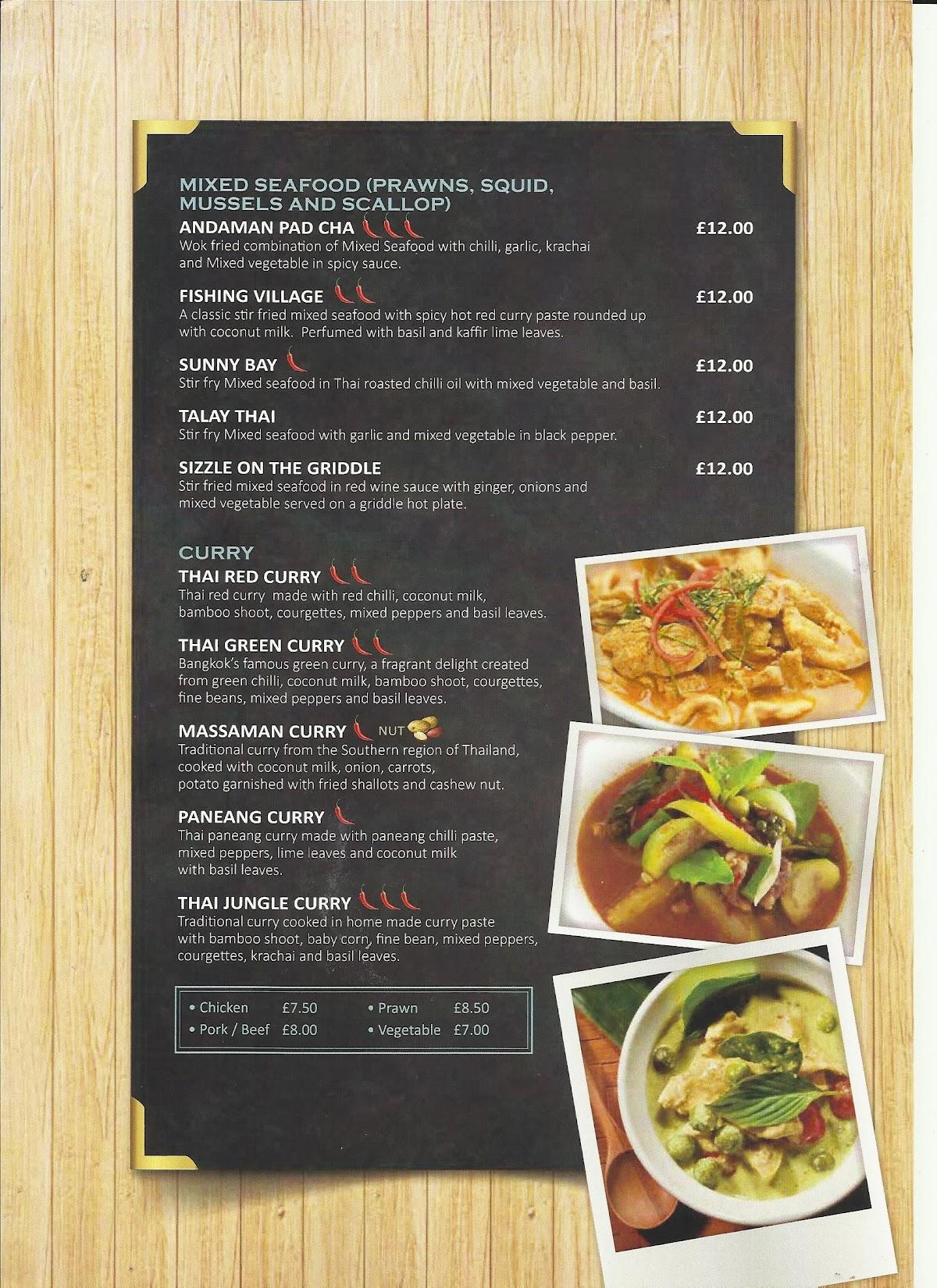 Menu at Typhoon Thai Restaurant, Congleton