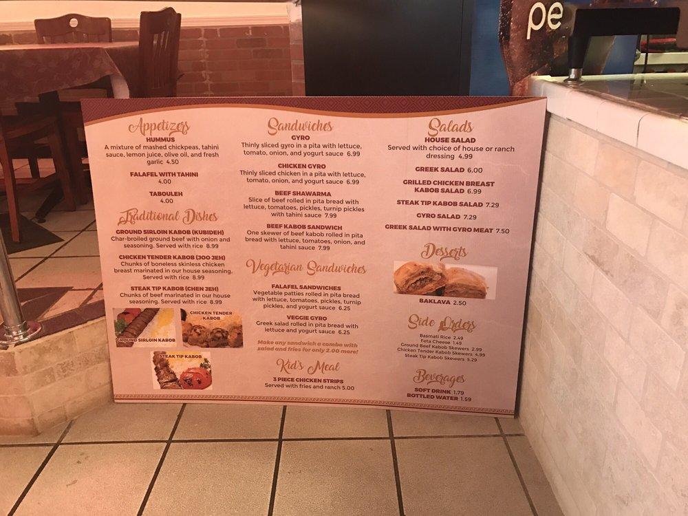 Menu at Ali's Mediterranean restaurant, Bridgeport, Holiday Plaza ...