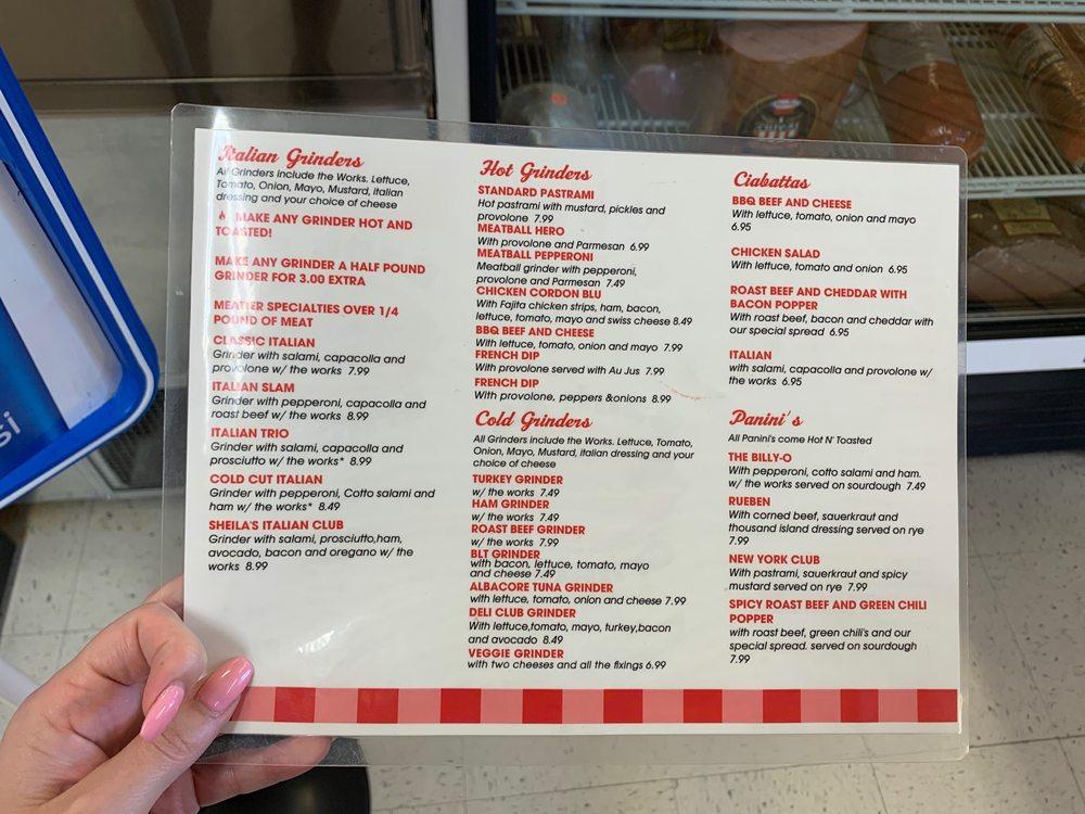 Menu at Bank Street Grinders restaurant, Kingman