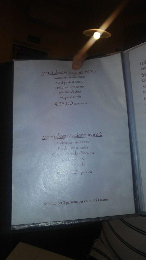 Menu da BAR IL DOCCIO, Italia, SS223 Area di Servizio Il Doccio