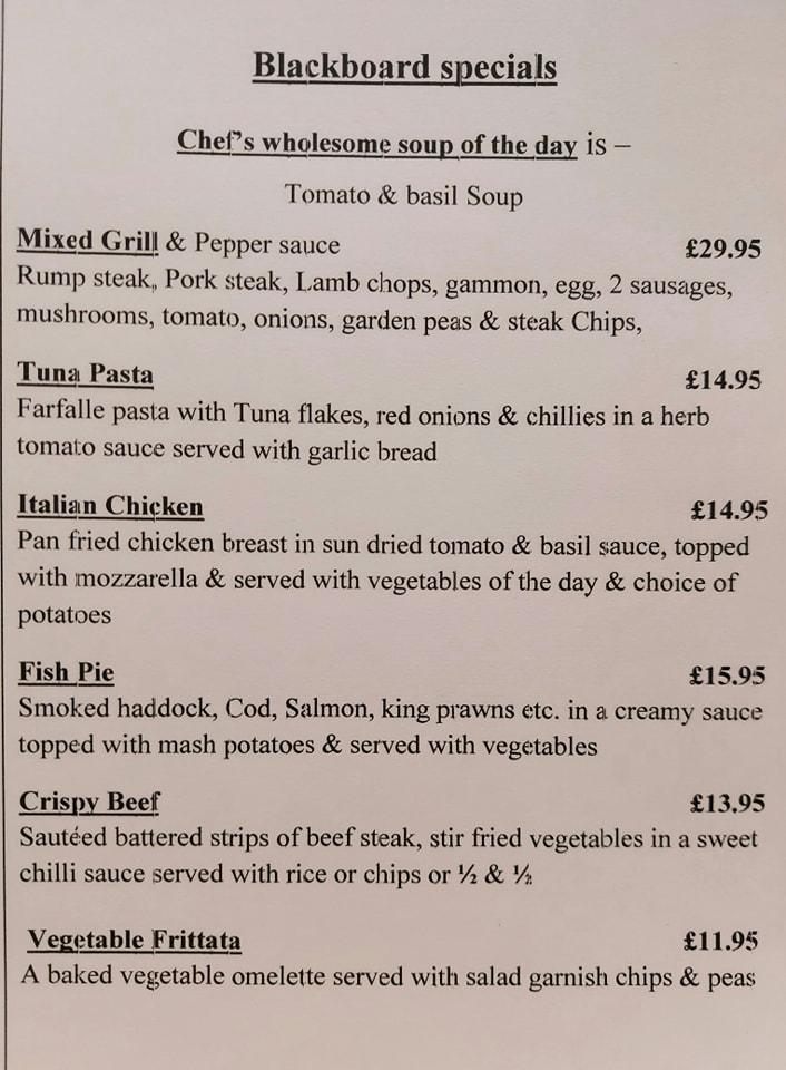 Menu at Four Crosses Inn pub & bar, Menai Bridge, Four Crosses ...