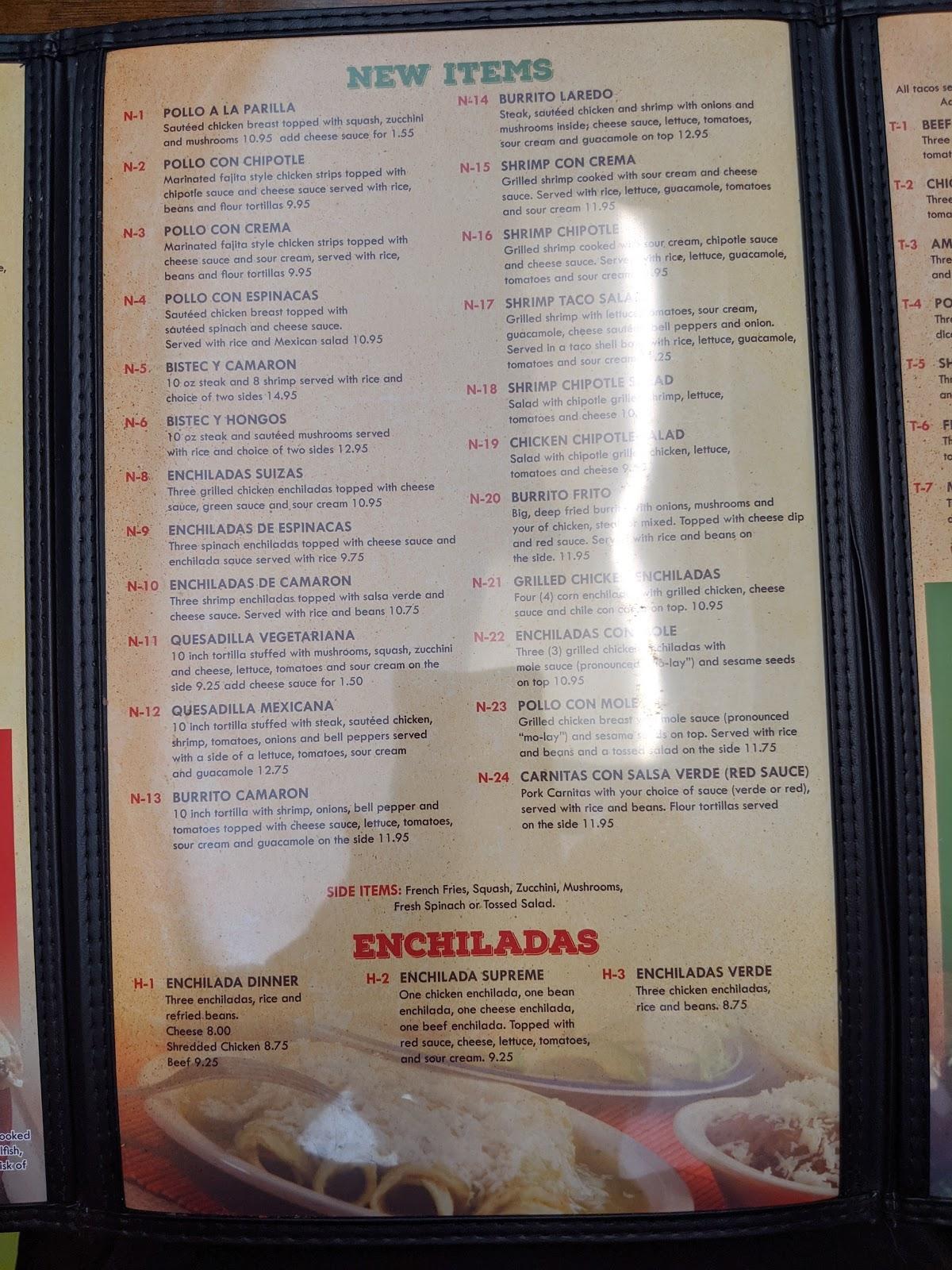 Menu at Laredo Mexican Restaurant, Lake Butler