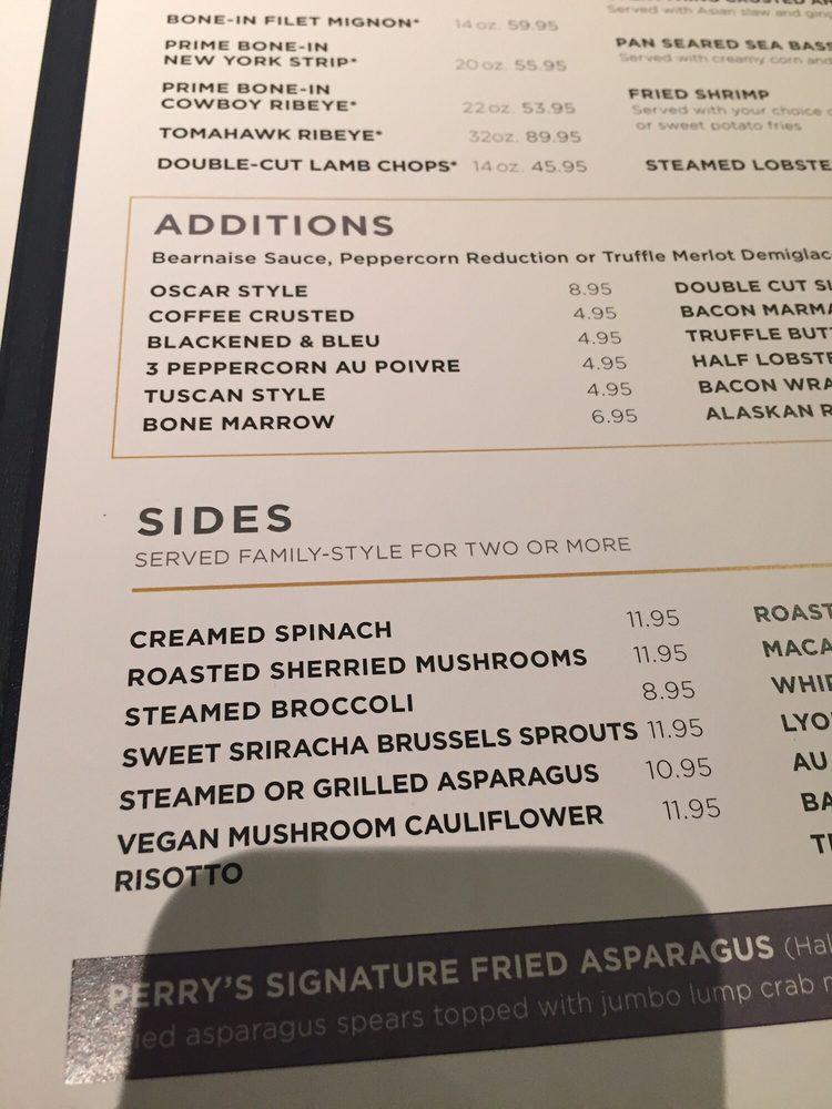 Menu at Perry's Steakhouse & Grille, Birmingham