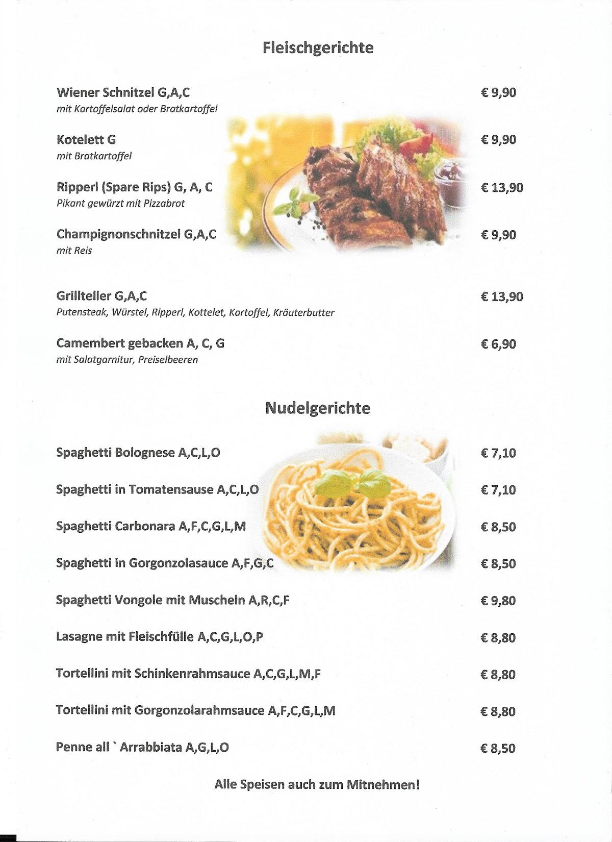 Menu at Restaurant Pizzeria Rialto, Fohnsdorf