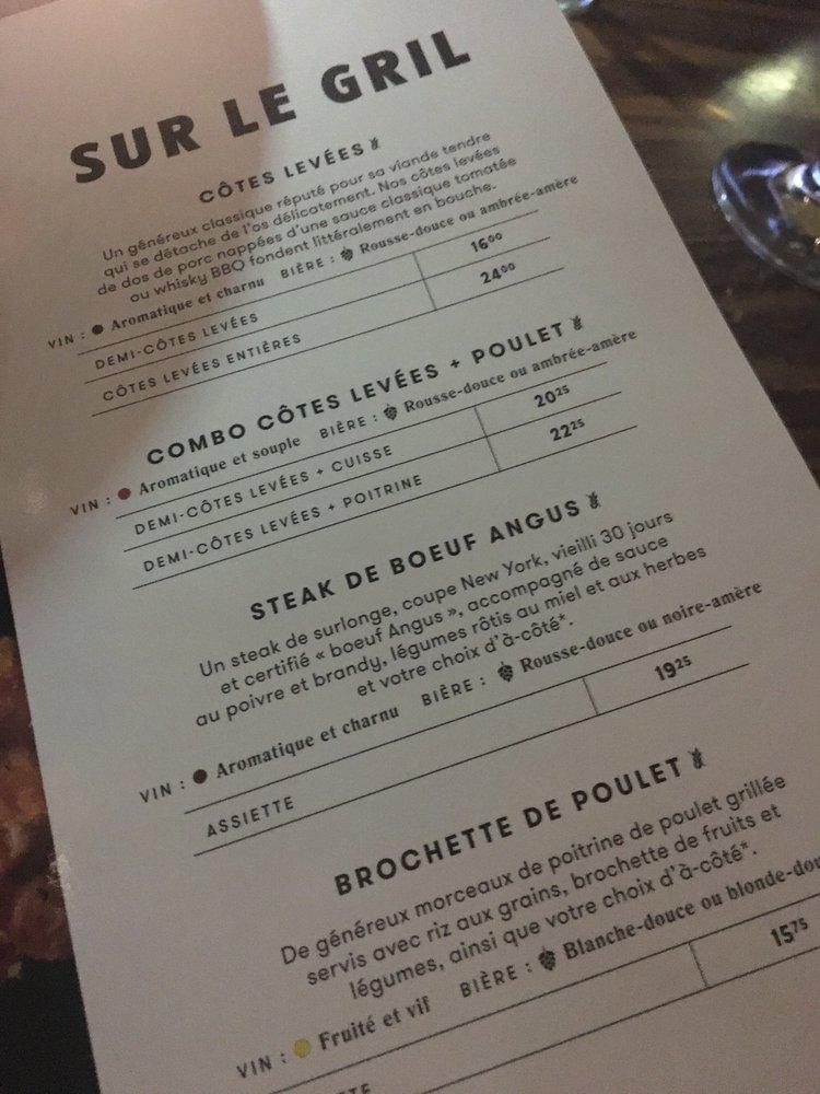 Menu au Restaurant et bar St-Hubert, Sainte-Thérèse, 350 boul. Curé-Labelle